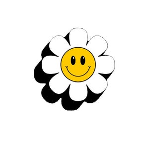 Smiling Daisy SVG Downloadable EPS and PNG Art - Etsy