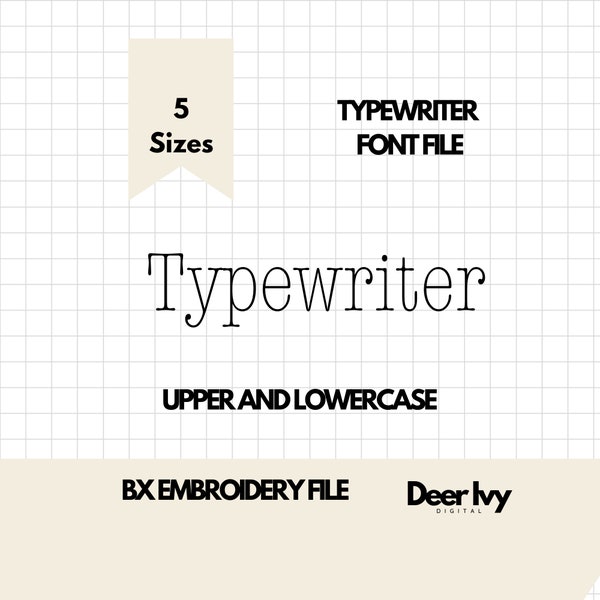 Typewriter Embroidery Font - Etsy