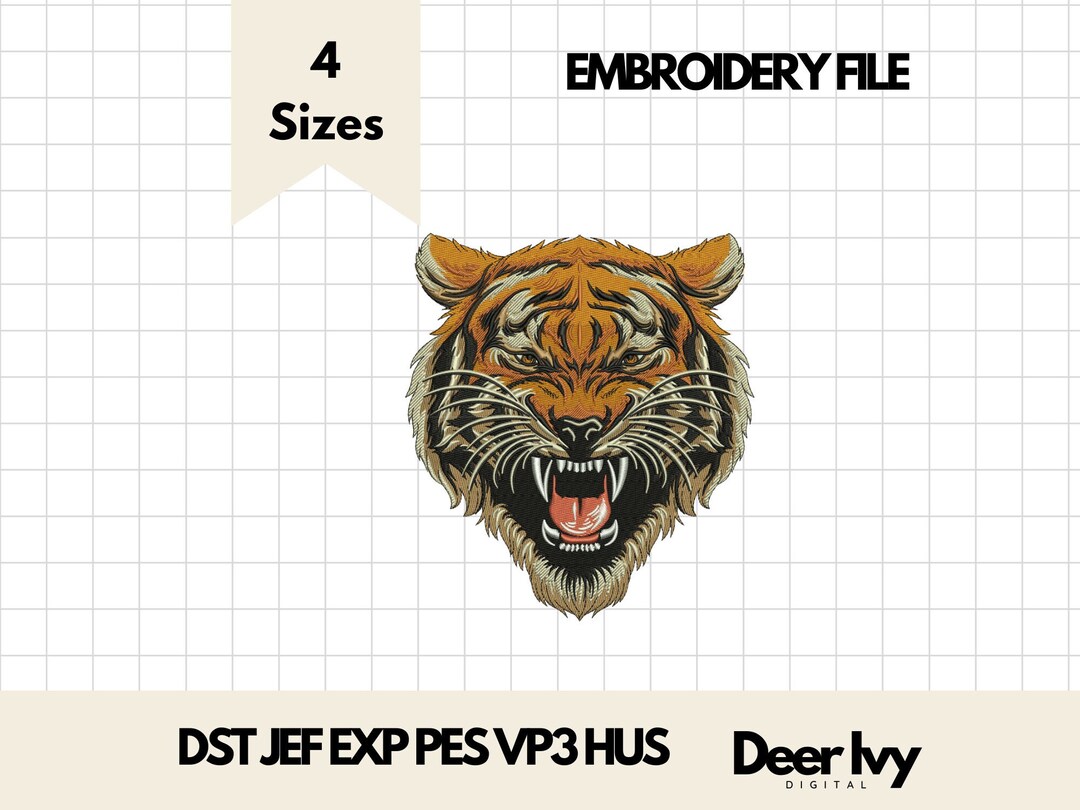 Tiger Embroidery File Tiger Digital File Tiger Digital Embroidery File ...