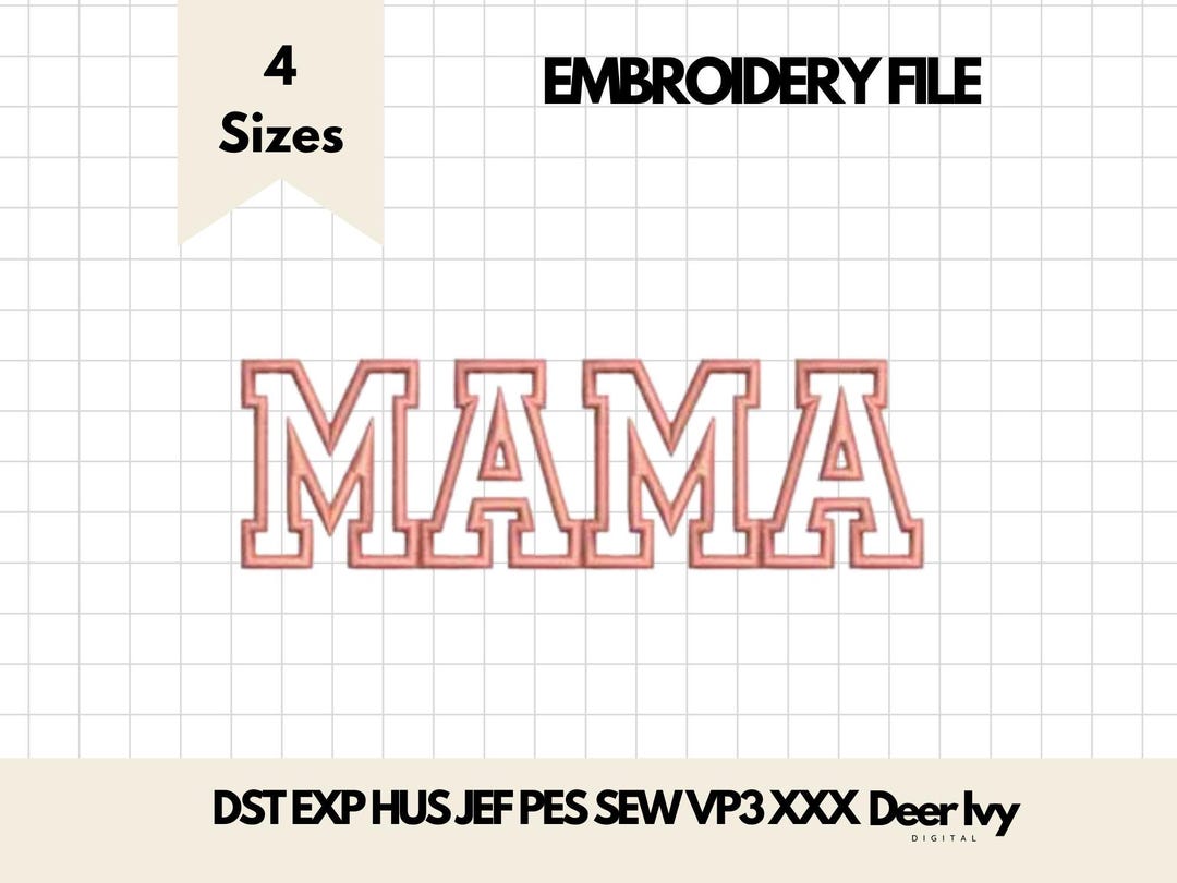 Mama Mam Mom Applique Embroidery Digital File Mothers Day Applique Mama ...