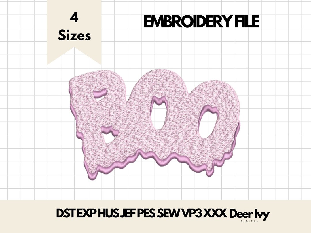 Boo Dripping Spooky Halloween Embroidery File Halloween Font Spooky ...