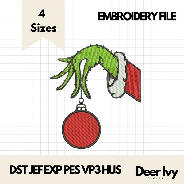 Grinch Embroidery - Etsy