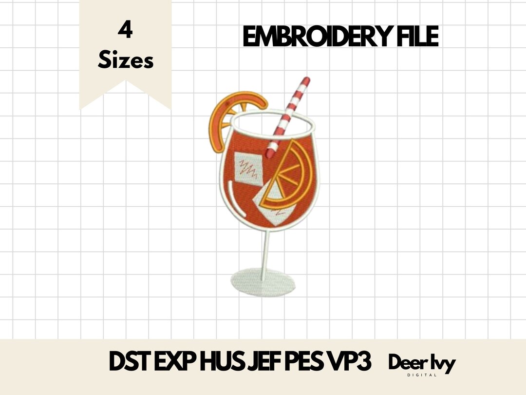 Aperol Spritz Embroidery Digital File Aperol Cocktail File Aperol Heart ...