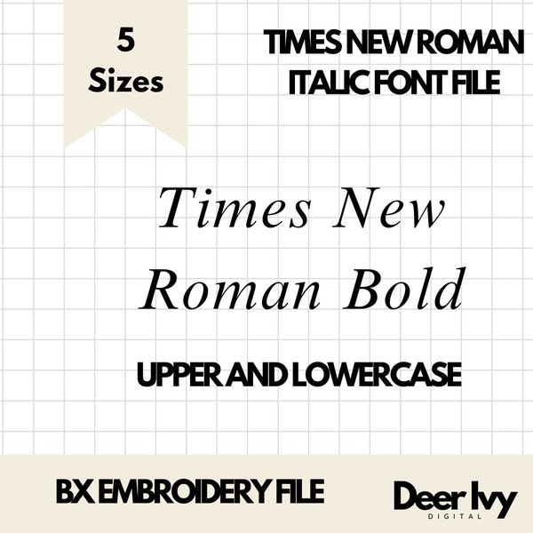 Times New Roman Italic Embroidery Font - Etsy