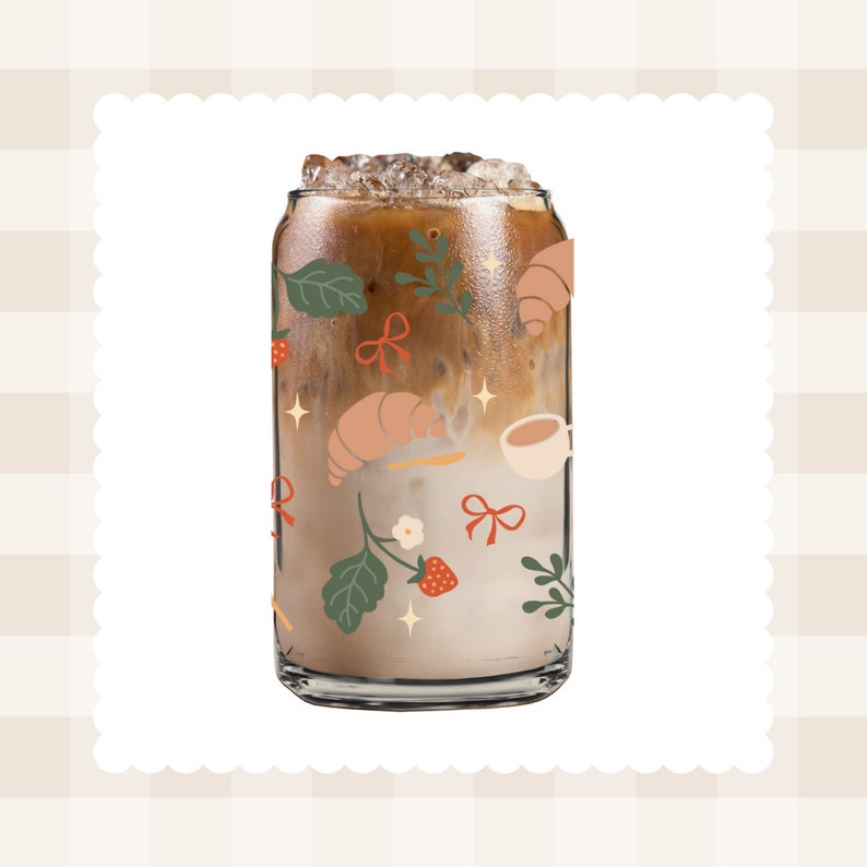 Cottage Core Coffee Time Cottage Core Croissant Cute Drinkware 16oz Uv ...