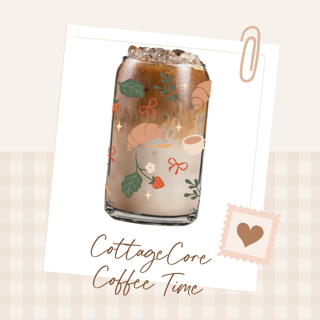 Cottage Core Coffee Time Cottage Core Croissant Cute Drinkware 16oz Uv ...