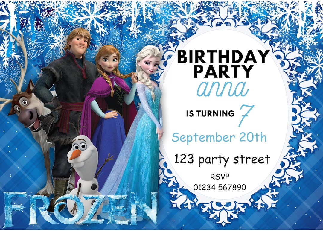 Frozen Birthday Party Invitation. Elsa Birthday Party Invite - Etsy