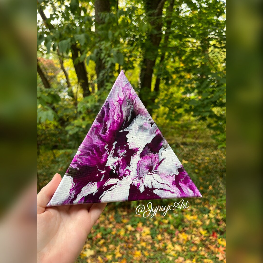 8-inch Original Triangle Acrylic Artwork - Etsy