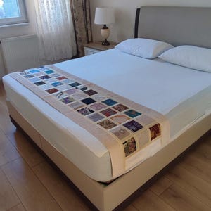 Handmade Bed Runner,patchwork Pattern Beige Color 20/78"inches,modern ...