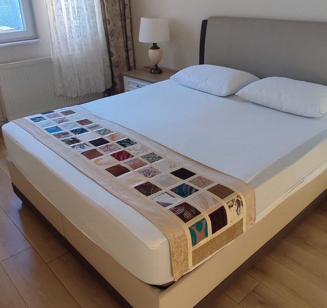 Handmade Bed Runner,patchwork Pattern Dark Beige Color 20/78"inches ...
