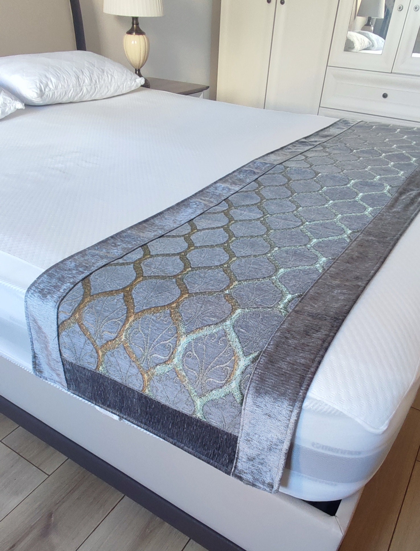 Handmade Bed Runner Modern Pattern Gray Color 20/78 Inches,turkish ...