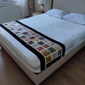 Handmade Bed Runner,patchwork Pattern Black Color 20/78"inches,modern ...
