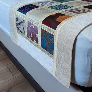 Handmade Bed Runner,patchwork Pattern Beige Color 20/78"inches,modern ...