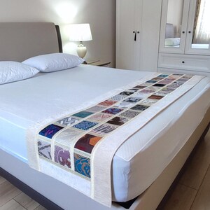 Handmade Bed Runner,patchwork Pattern Beige Color 20/78"inches,modern ...