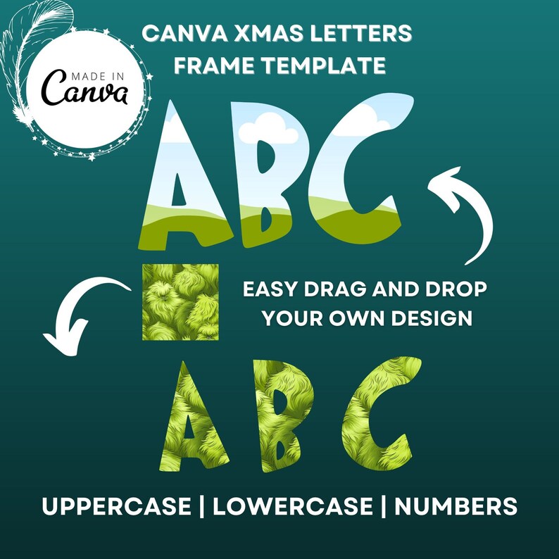 Editable Canva Letters Frames Template Drag and Drop Alphabet - Etsy