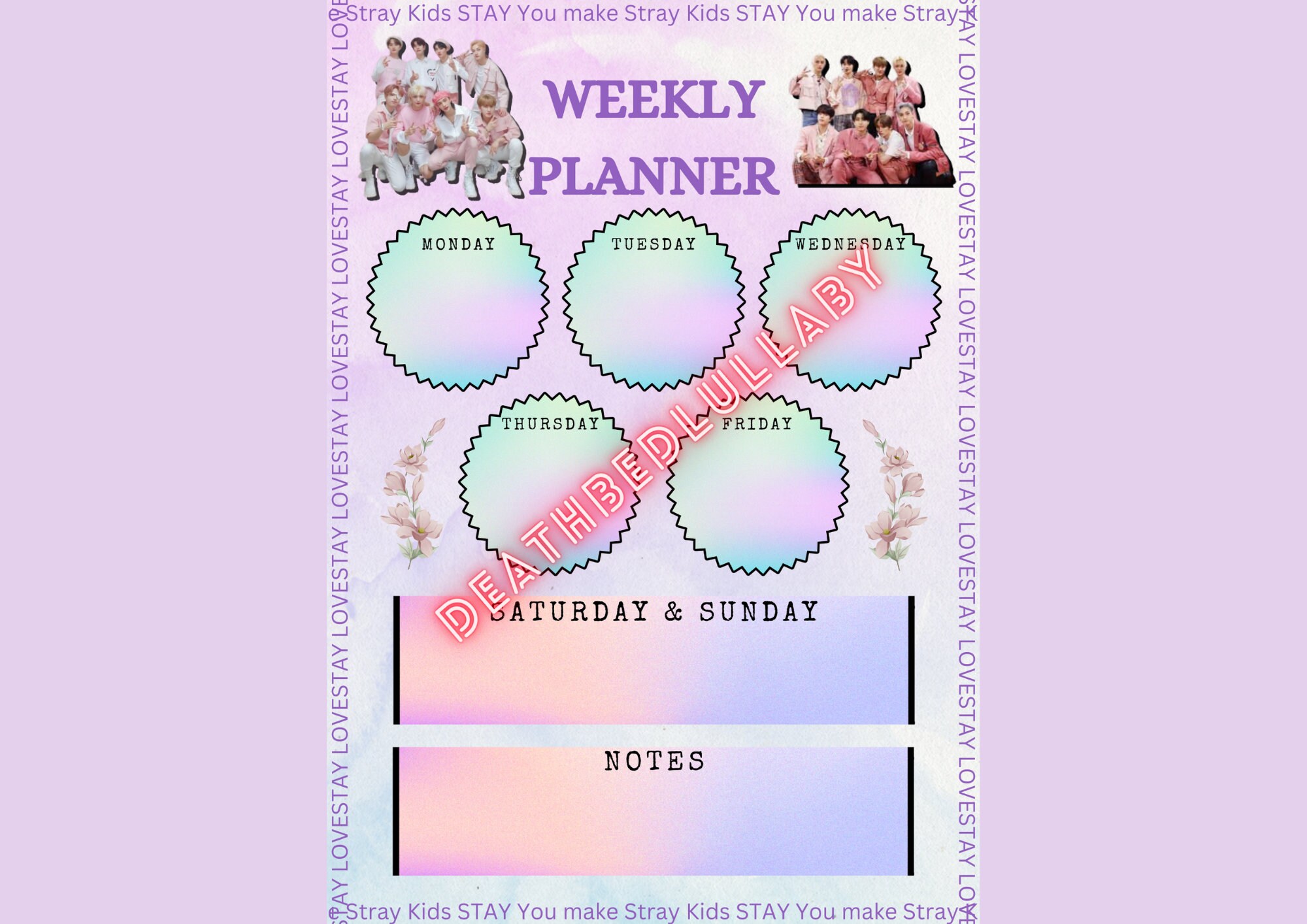 Stray Kids Digital Planner Plan Your Week in Style - Etsy