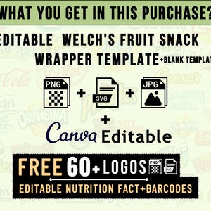 Editable Fruit Snack Wrapper Template | Canva, Party Favor Label ...