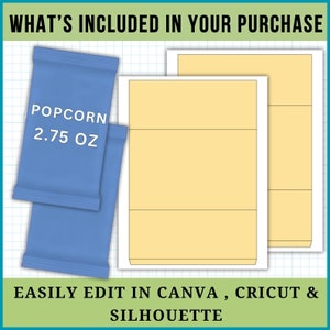 2.75 Oz Pop Corn Label Template, Microwave Popcorn Wrapper Template ...