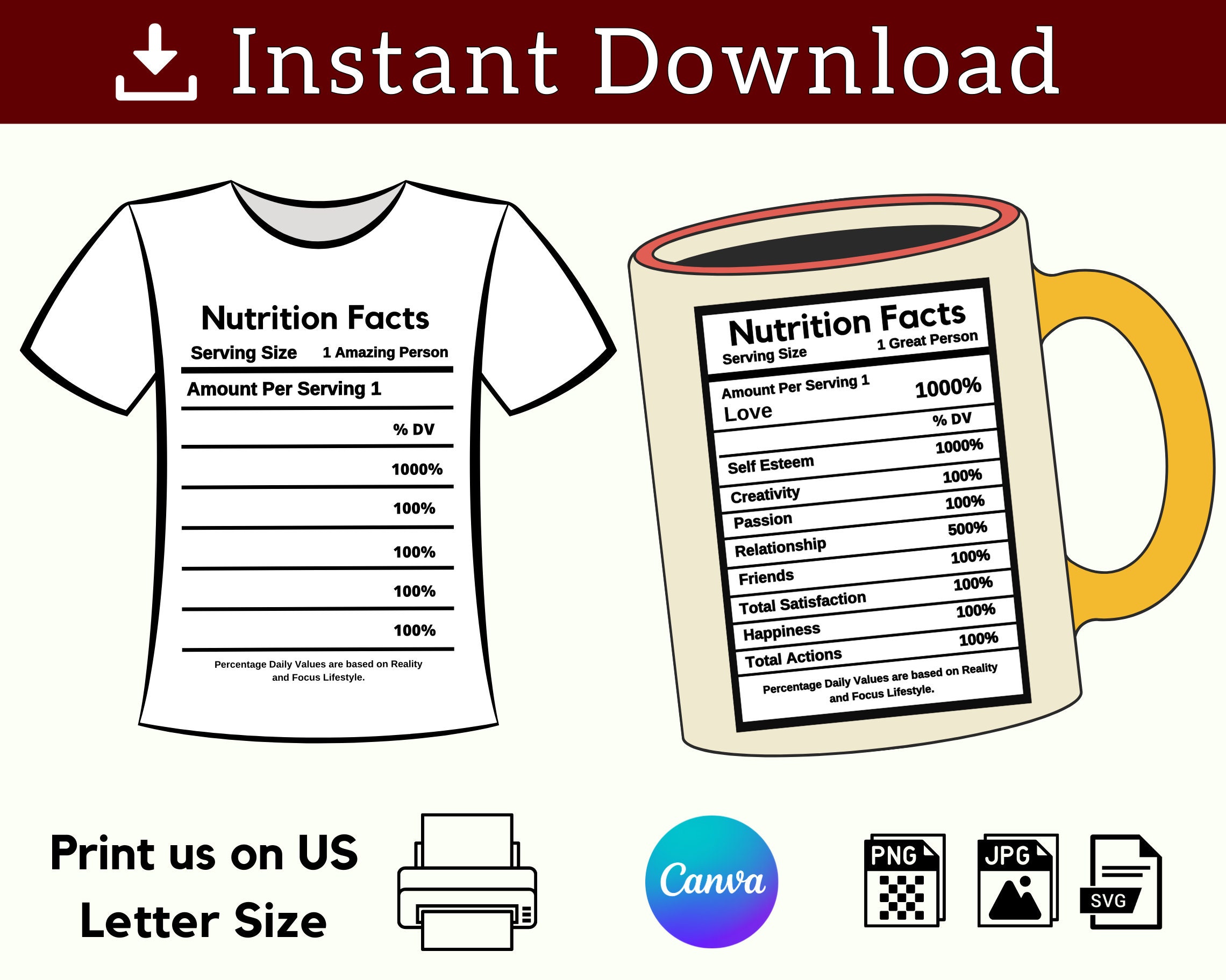 Editable Nutrition Facts Template | Canva Party Favor Nutrition Facts ...