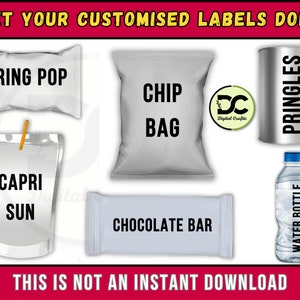 6 Custom Party Favor Bundle, Custom Party Templates, Custom Birthday ...