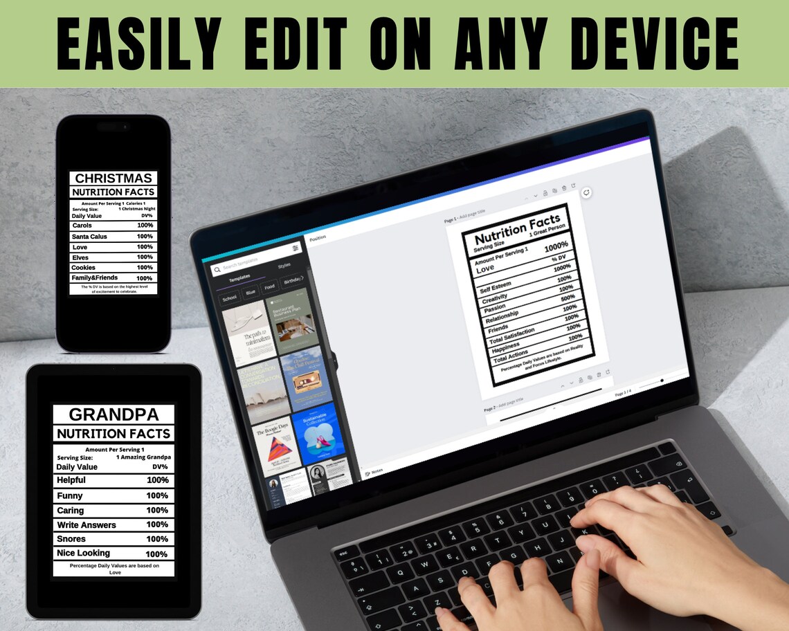 100 Nutrition Facts Template Bundle Nutrition Facts Labels - Etsy