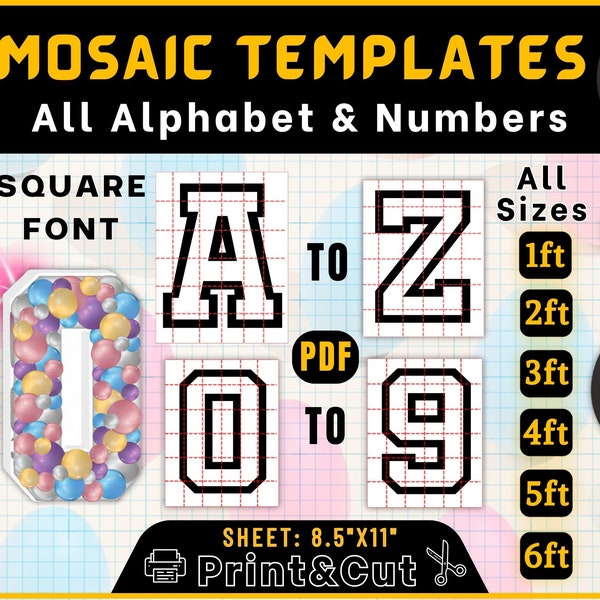 Mosaic Numbers - Etsy