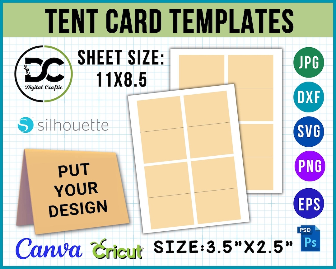 Tent Card Template, Tent Card Svg, Folded Note Card Template ...