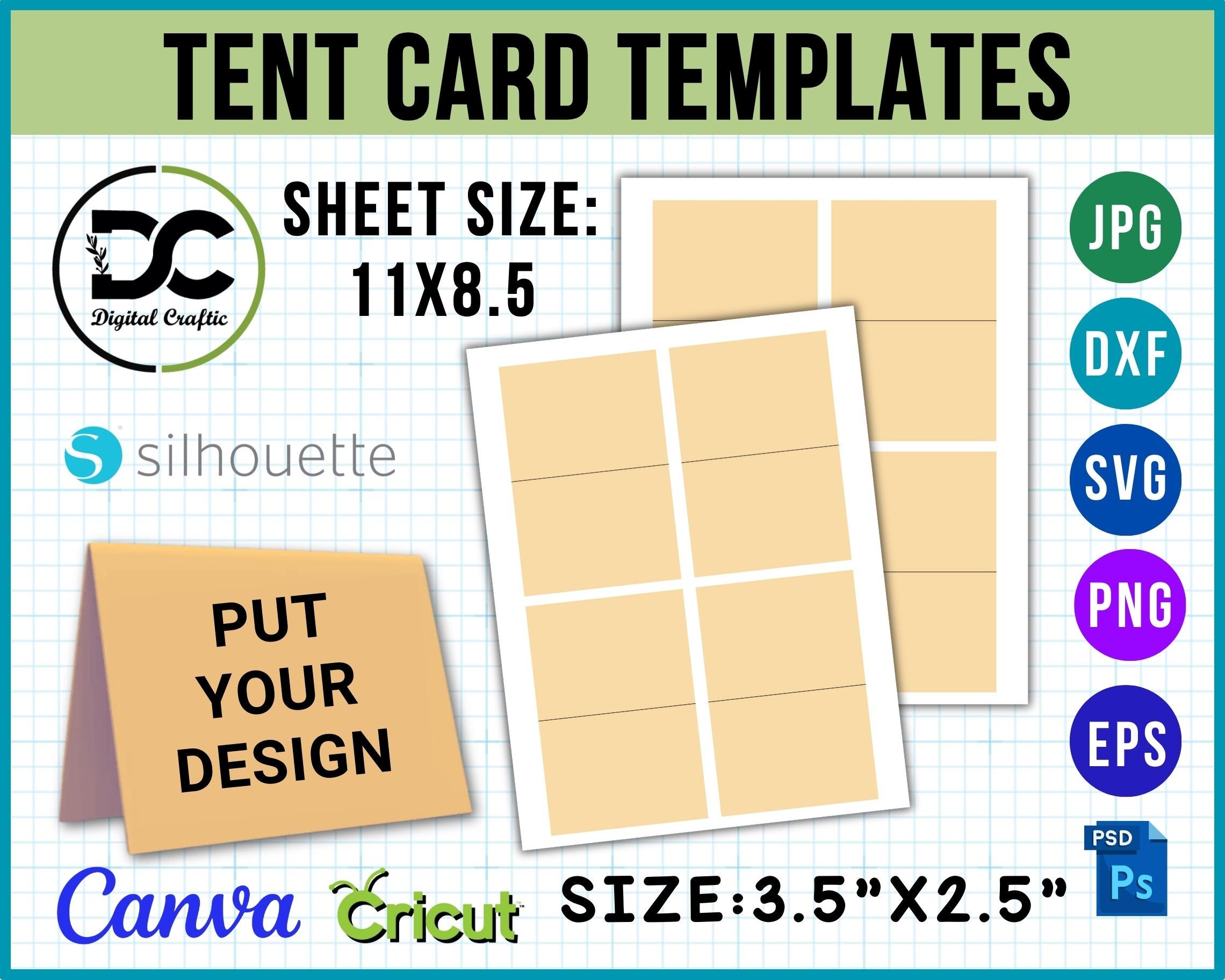 Tent Card Template, Tent Card Svg, Folded Note Card Template ...