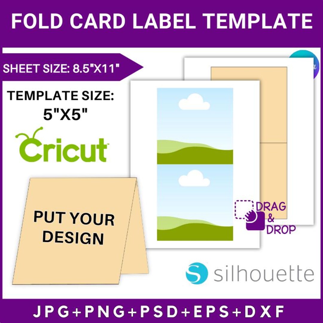 Fold Card Template, Fold Card Svg, Folded Note Card Template ...