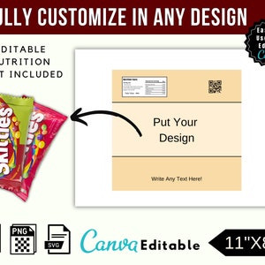 Skittles Wrapper Template, Blank Skittles Candy Wrapper Label, Skittles ...