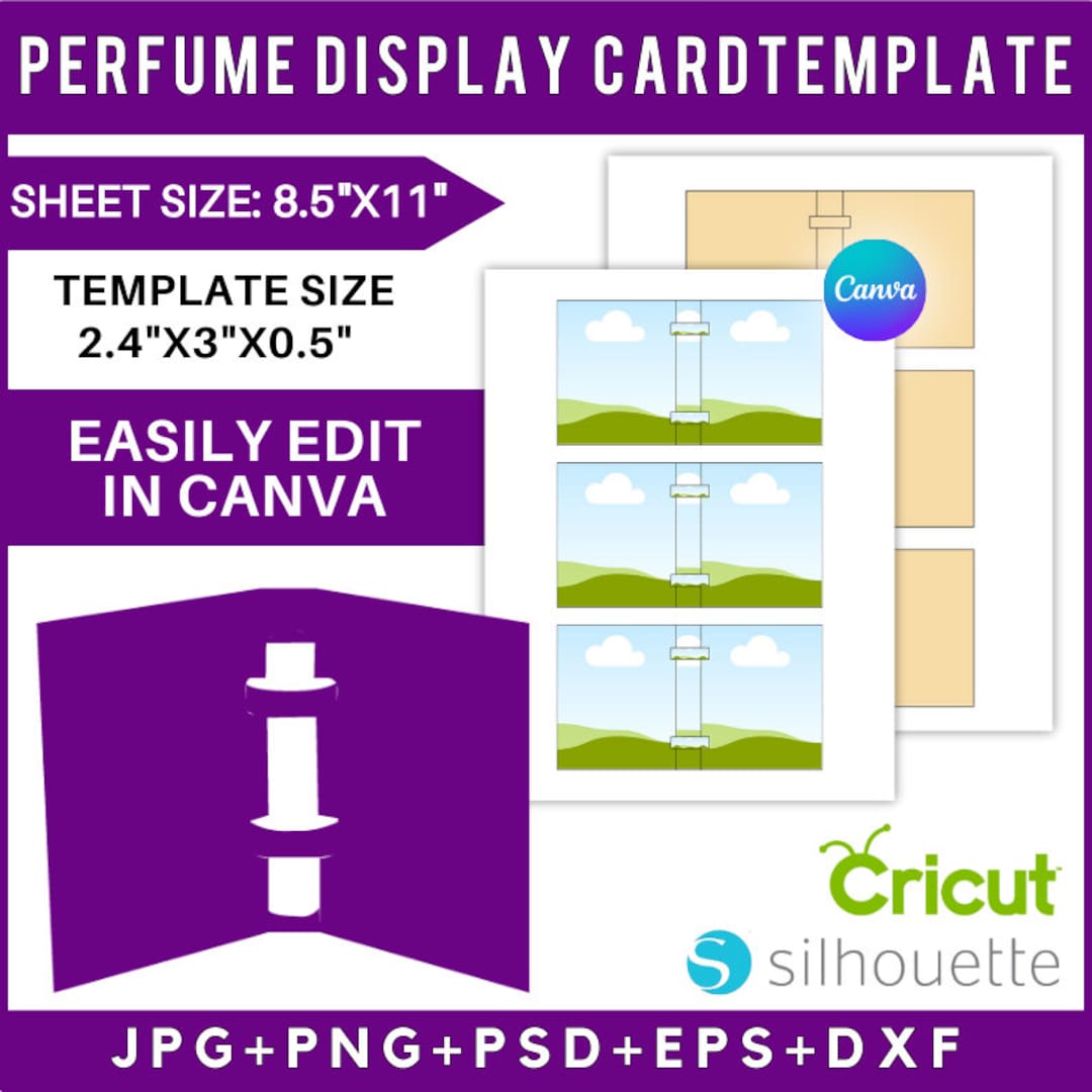 Perfume Display Card Template, Sample Card, Perfume Sample Card ...
