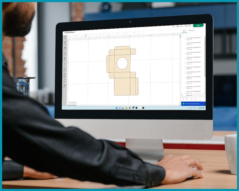 Editable Square Box Template, Gift Box Template,box Cut Files ...