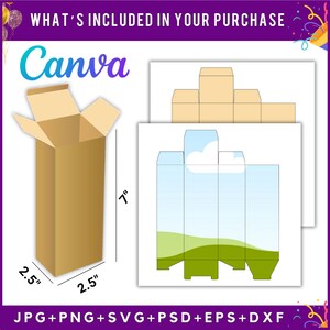 Tall Box Template, Tall Box Svg, Gift Box Template, Birthday Tall Box ...