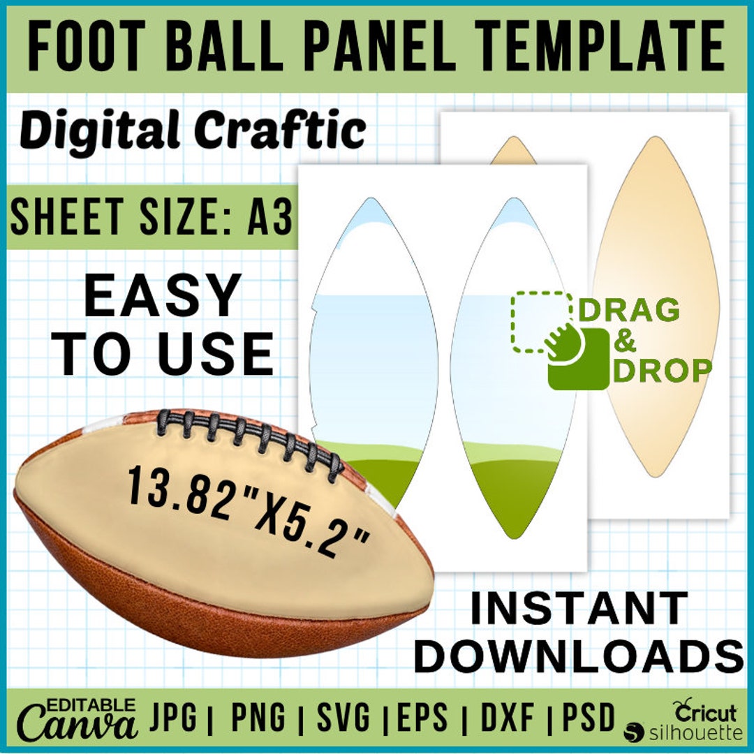 Football Panel Template, Leather Ball Wrap (canva Editable, SVG) - Etsy