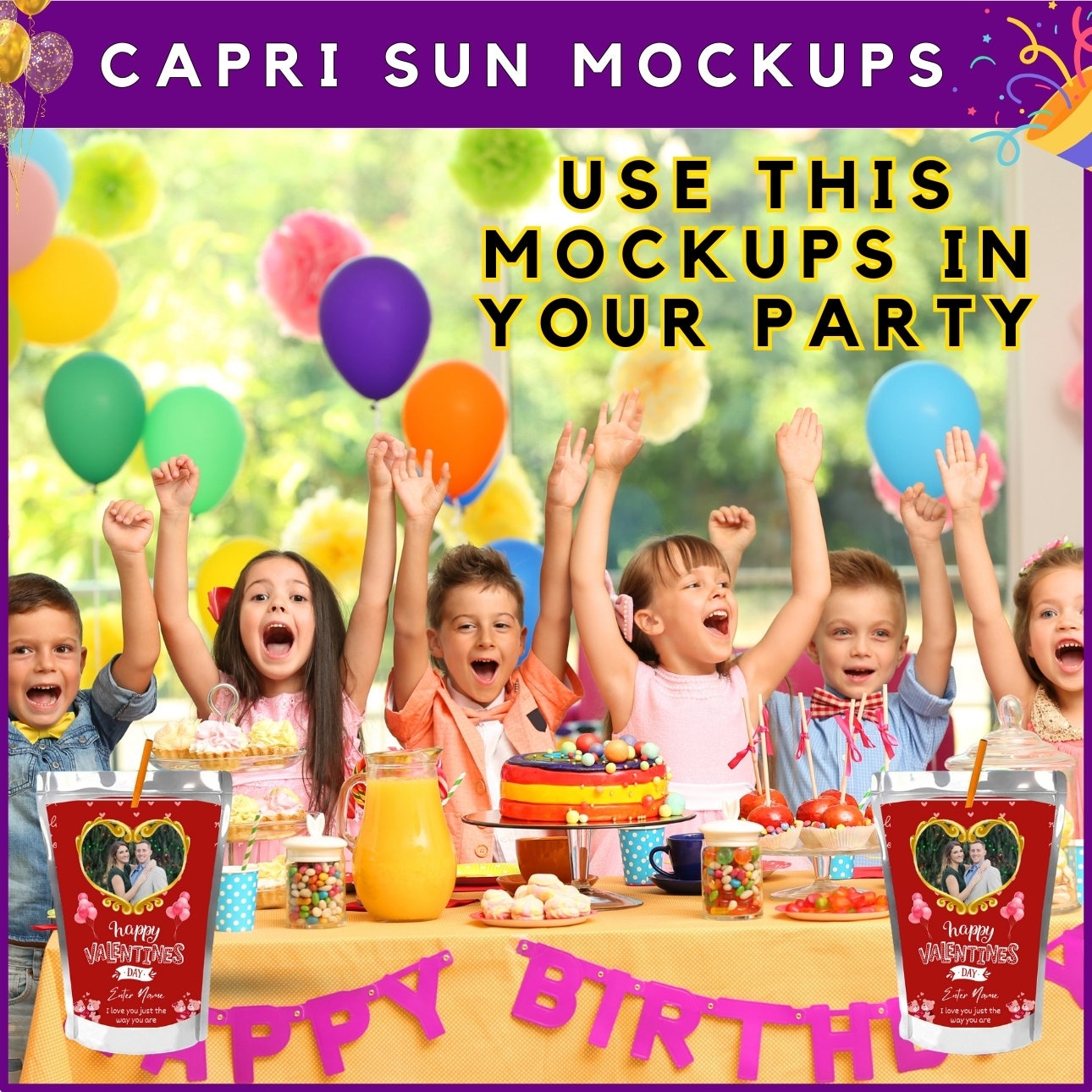Capri Sun Label Mockup, Canva Frame Template (digital Download) - Etsy