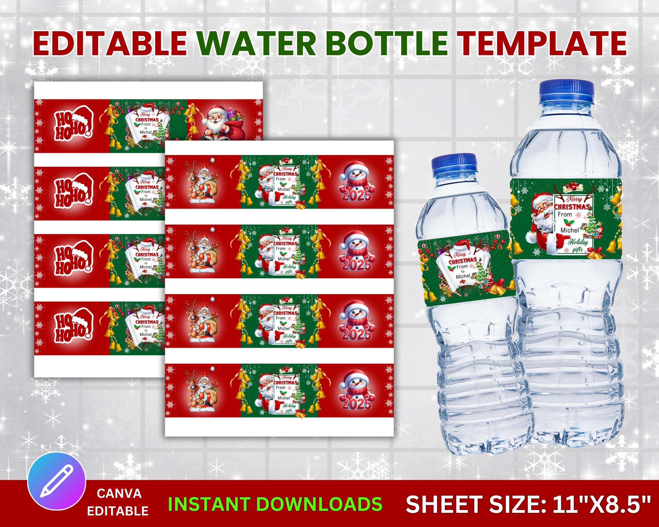 Christmas Party Favor Template Bundle, Christmas Party Templates ...