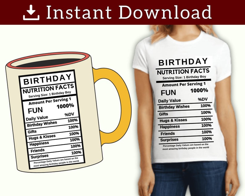 Birthday Nutrition Facts Label Template, Party Favor Logos (canva ...