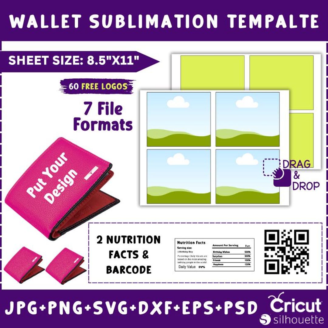 Wallet Sublimation Template, Bifold Wallet Template, Sublimation ...