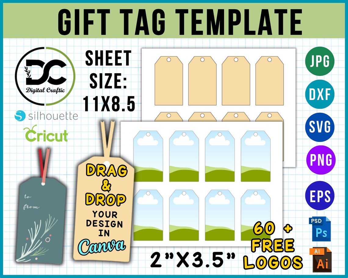 Gift Tag Template Hang Tag Template Gift Tag Template Canva - Etsy