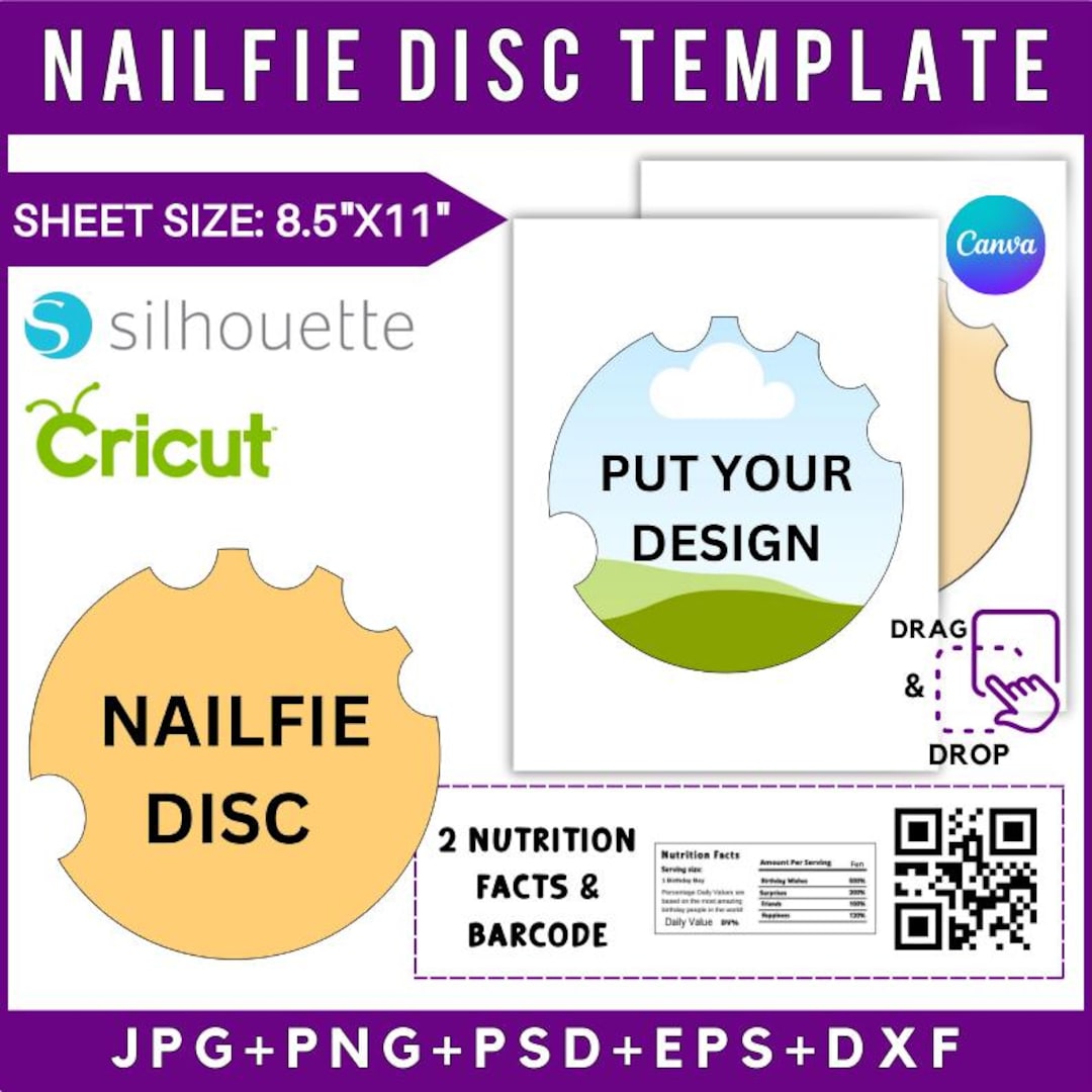 Nailfie Disc Template, Nailfie Round Template,nailfie Template,nail ...