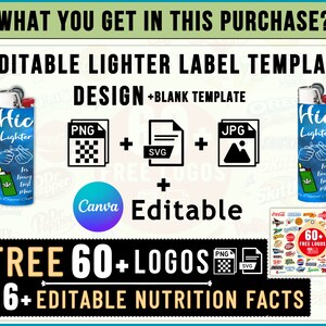 Lighter Label Template SVG, Canva Editable Lighter Wrapper Template ...