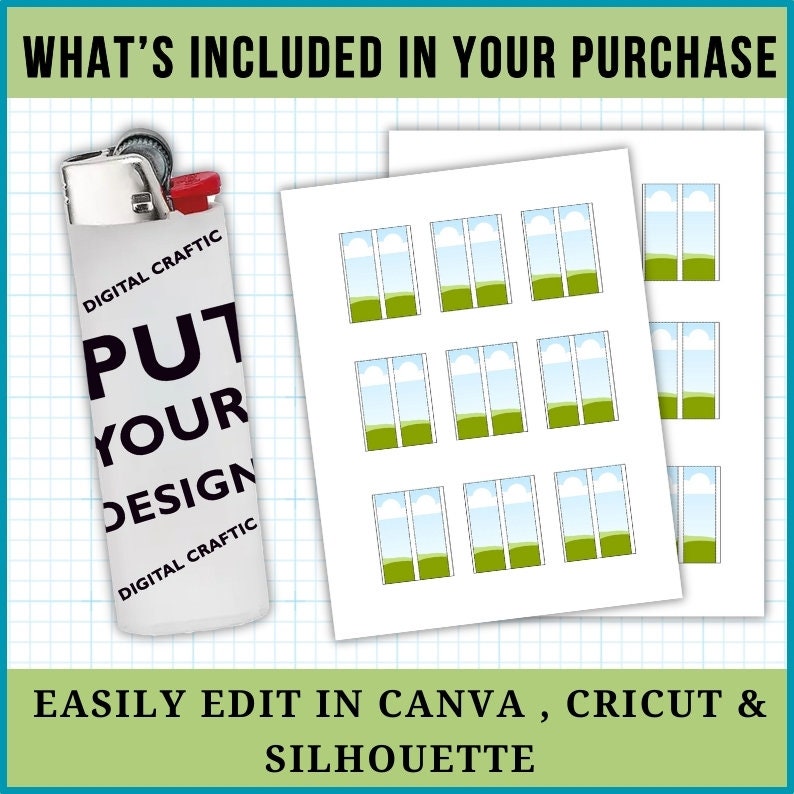 Lighter Label Template SVG, Canva Editable Lighter Wrapper Template ...