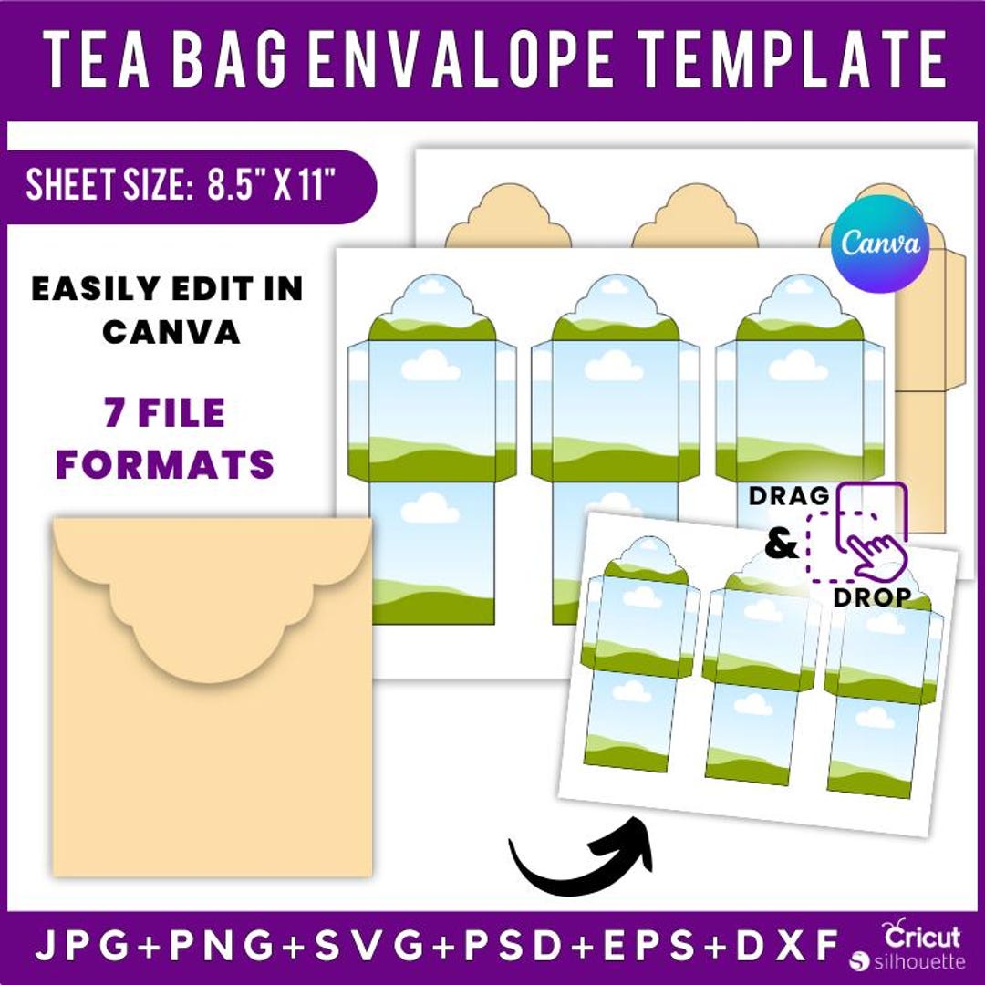 Tea Bag Envelope Template, Seed Packet Template, Tea Bag Envelope ...
