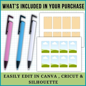 1.5” X 4.7” Pen Sublimation Template, Pen Wrap Template, Pen Wrapper ...