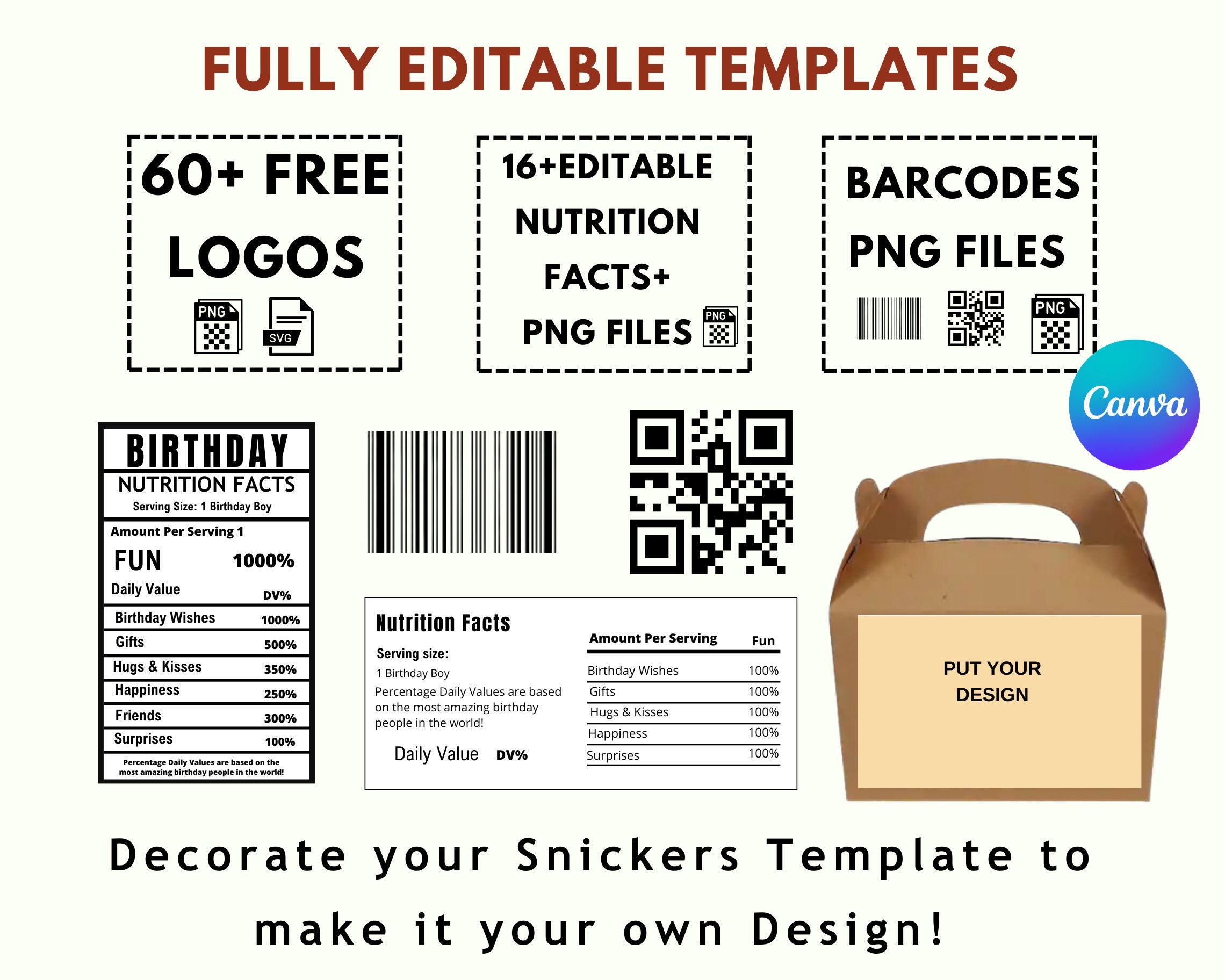 Gable Box Front Label Template Gable Box Label Printable - Etsy