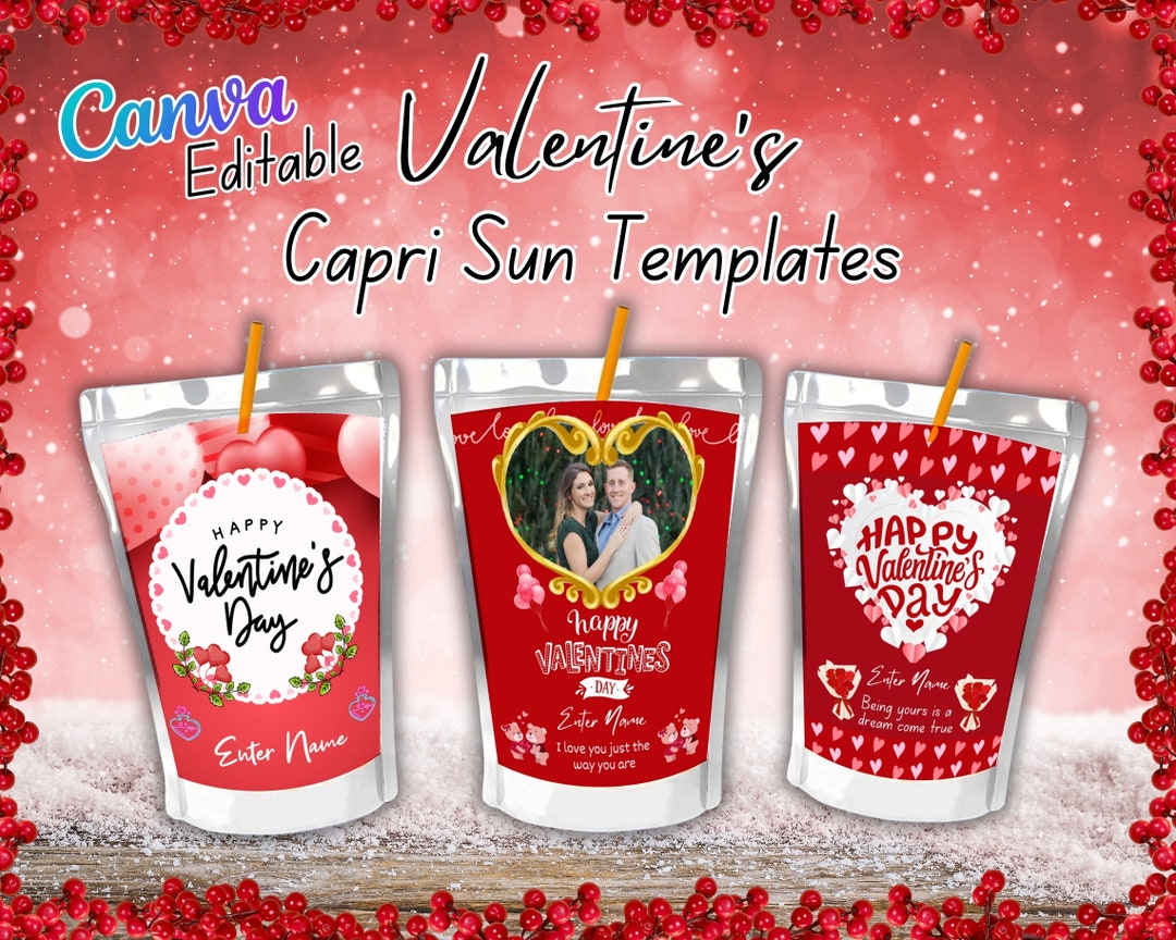 Valentine's Day Capri Sun Template , Valentine's Day Juice Pouch Label ...