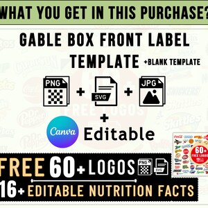 Gable Box Front Label Template, Gable Box Label, Printable Gable Box ...