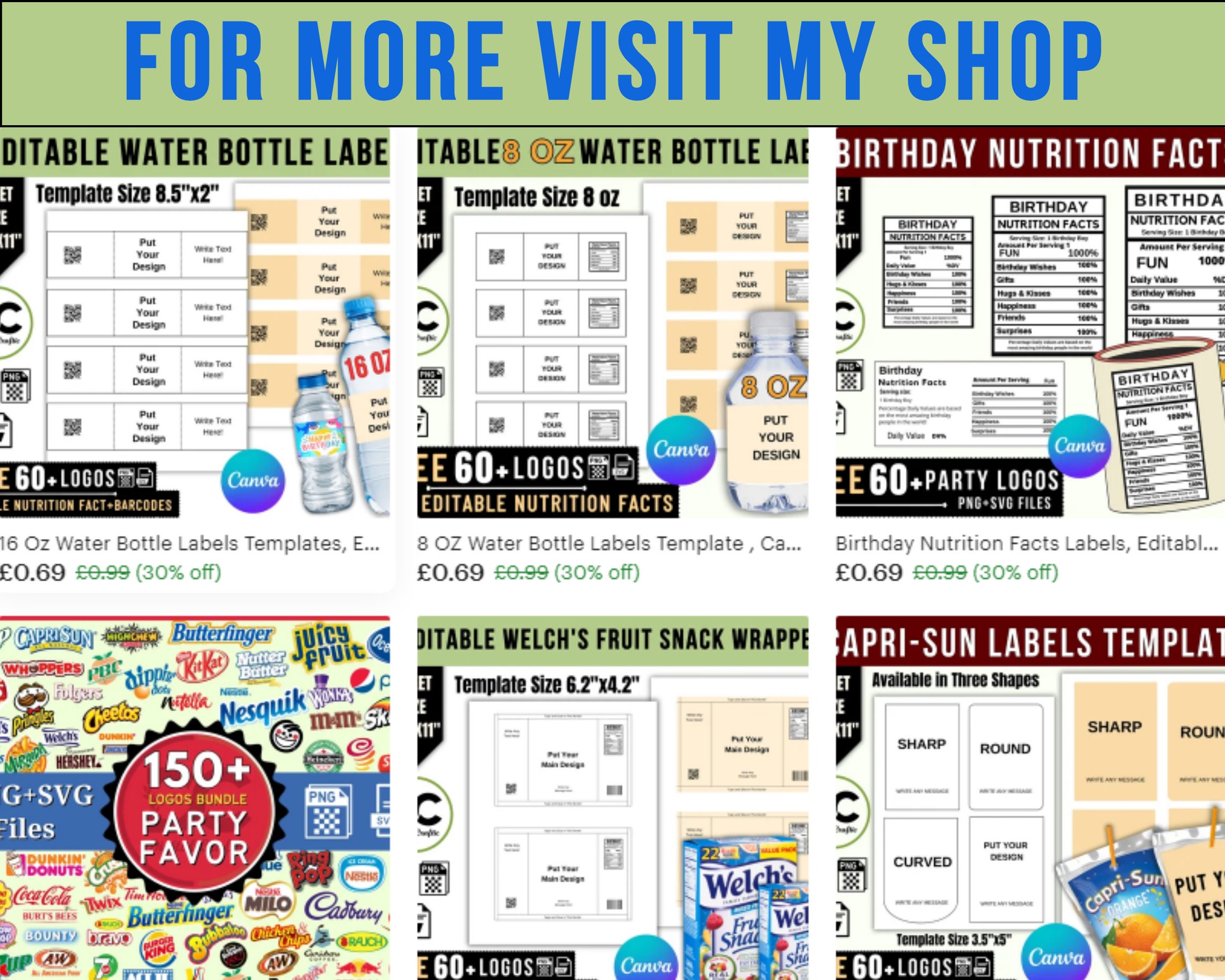 16 Nutrition Facts Template Bundle Nutrition Facts Labels - Etsy