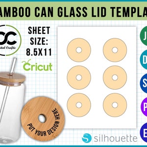 Bamboo Can Glass Lid Template, Glass Can Lid Template, Libbey Glass Can ...