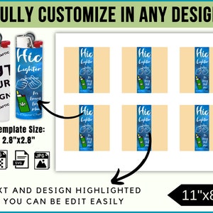 Lighter Label Template SVG, Canva Editable Lighter Wrapper Template ...